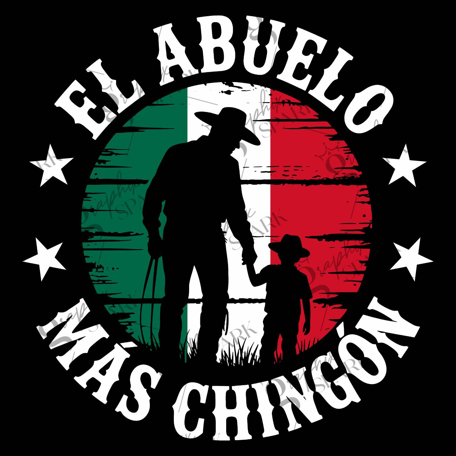 El Abuelo Más Chingón Cowboy PNG: Mexican Grandpa Silhouette (digital ...