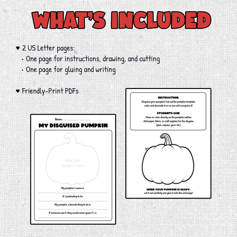 Disguise a Pumpkin Drawing Writing Activities – Halloween Craft ...