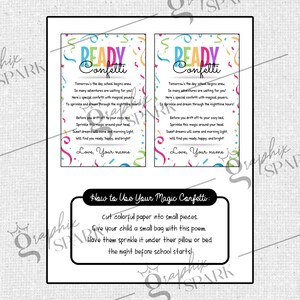 Ready Confetti Tag & Poem – 1st Day of School Jitter Glitter | Open ...