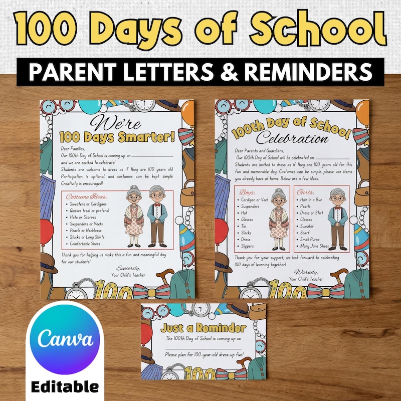 100th Day of School Flyer - Etsy