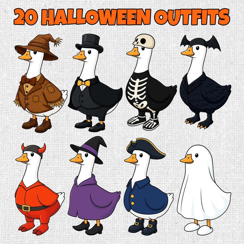 Halloween Silly Goose Class Pet – Porch Goose Outfits & Editable ...