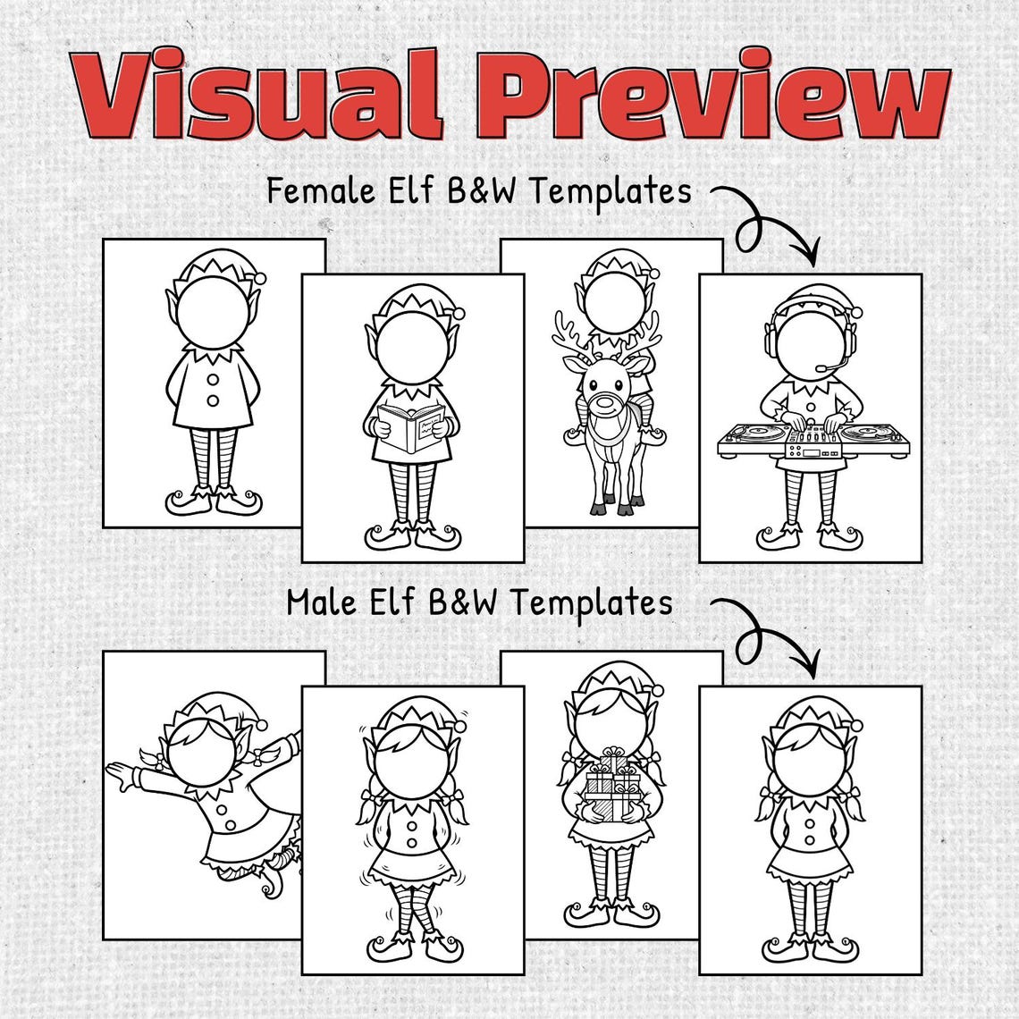Elf Yourself Christmas Craft Template – Editable Printable Activity - Etsy
