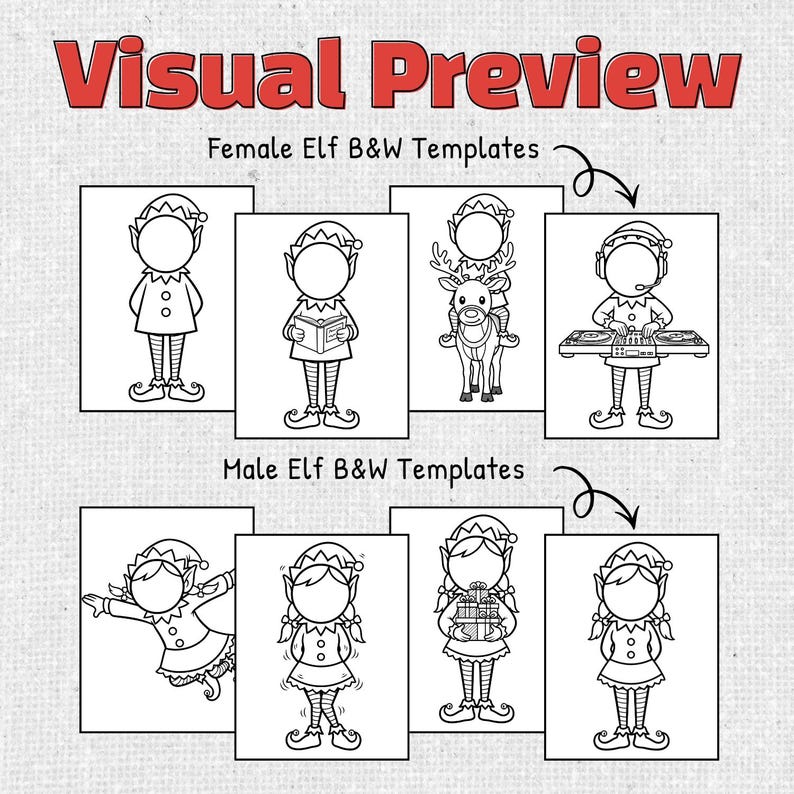 Elf Yourself Christmas Craft Template – Editable Printable Activity - Etsy