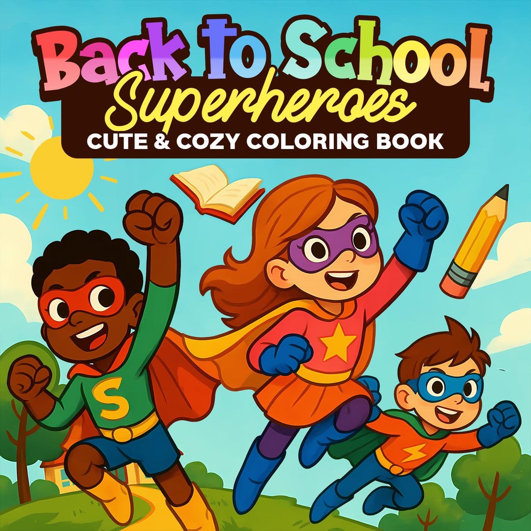 Back to School Superstars Coloring Pages | Superhero Themed First Day ...
