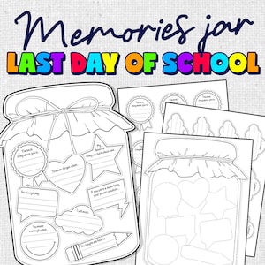 Memory Jar Craft | Last Day of School Activity | End of the Year Memory ...