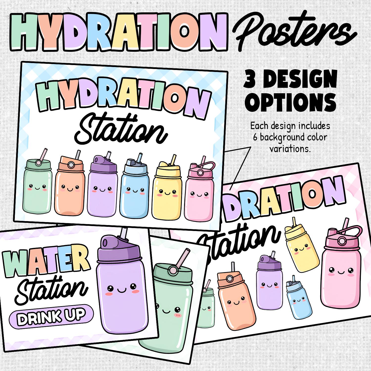 Hydration Station Signs, Posters, Rules and Number Labels | Editable ...
