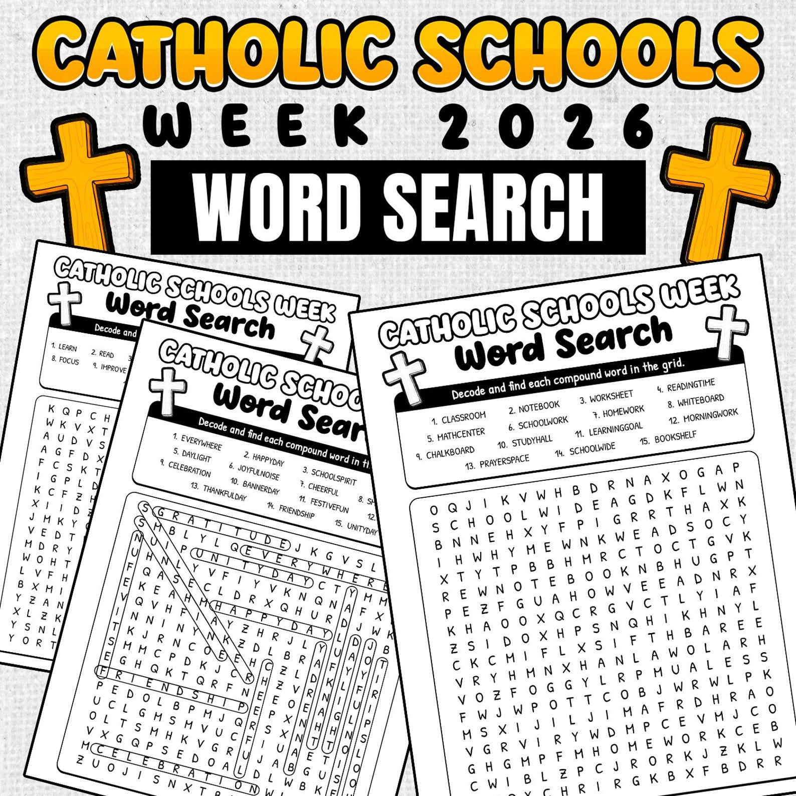 Catholic Schools Week 2026 Word Search Puzzles - Catholic Religion ...