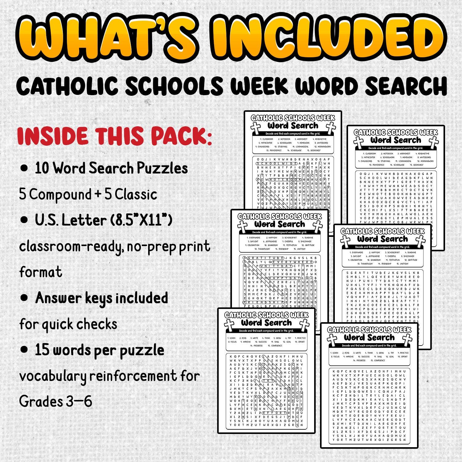 Catholic Schools Week 2026 Word Search Puzzles - Catholic Religion ...