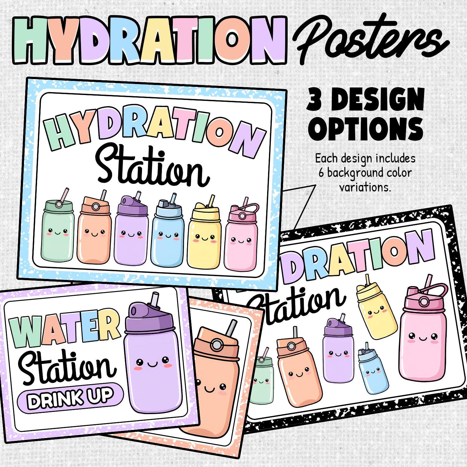 Hydration Station Signs, Rules & Numbers | Composition Notebook ...