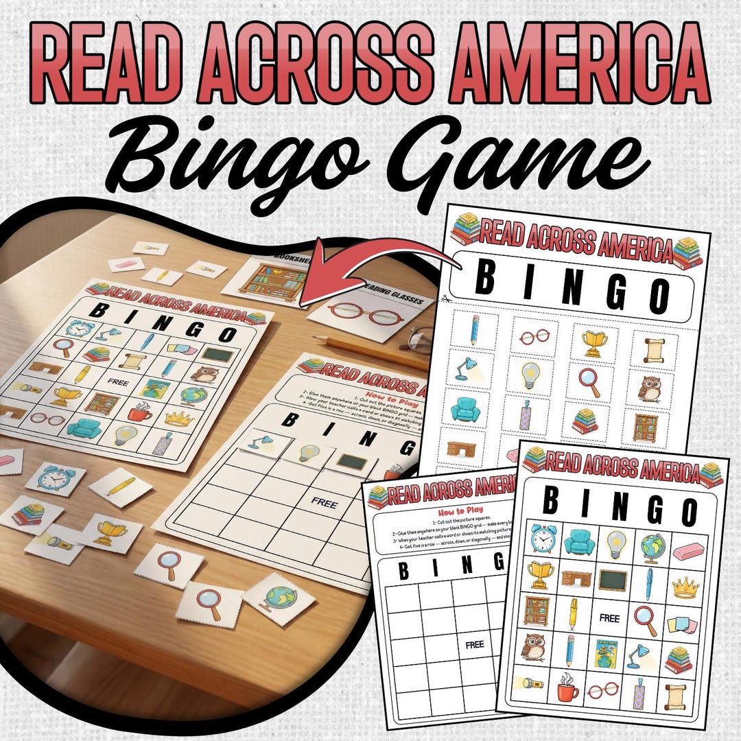 Read Across America Bingo Game – Literacy Activity Board - Etsy