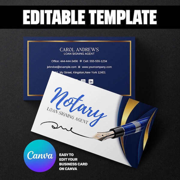 Notary Business Card - Etsy