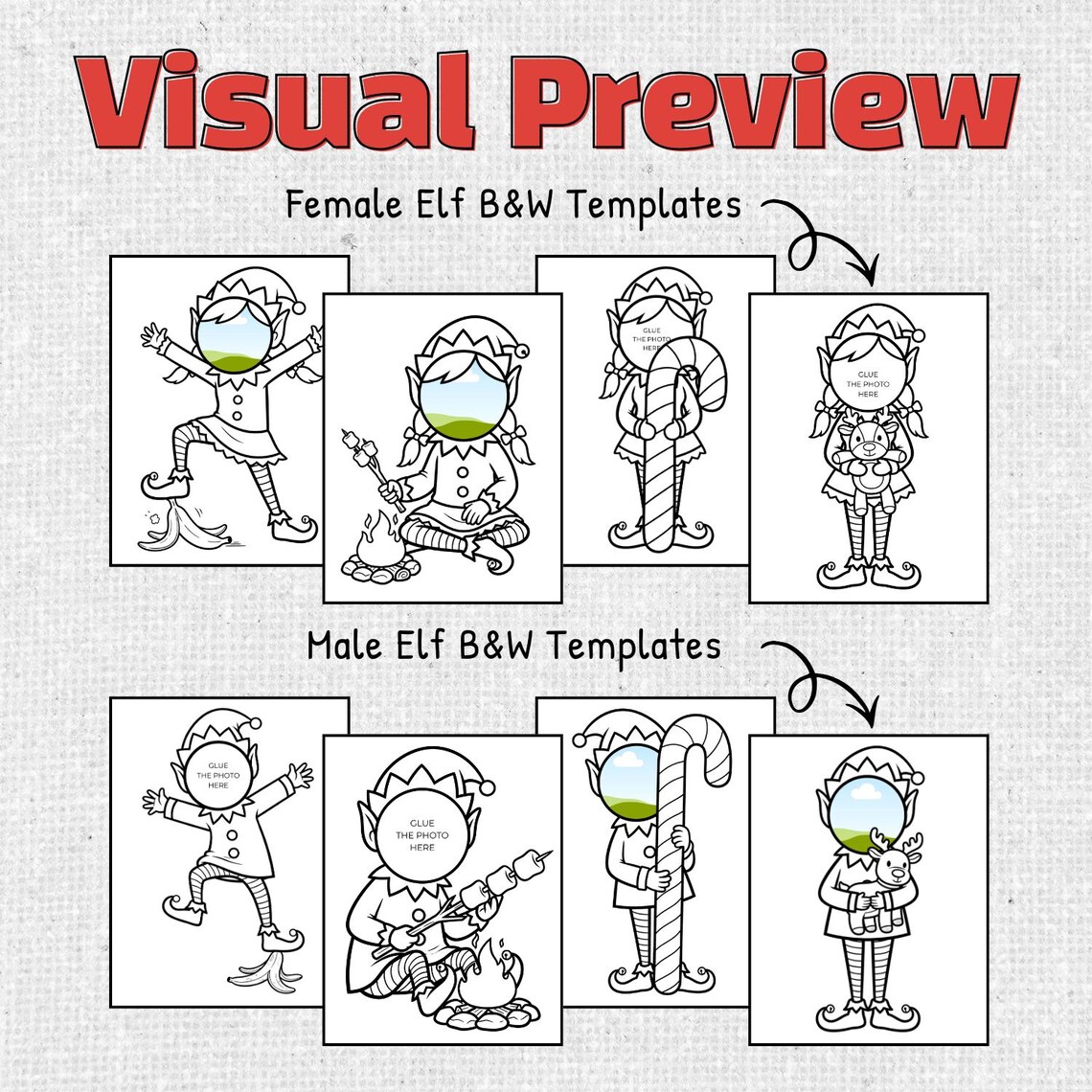 Elf Yourself Christmas Craft – Editable Photo Templates (digital ...
