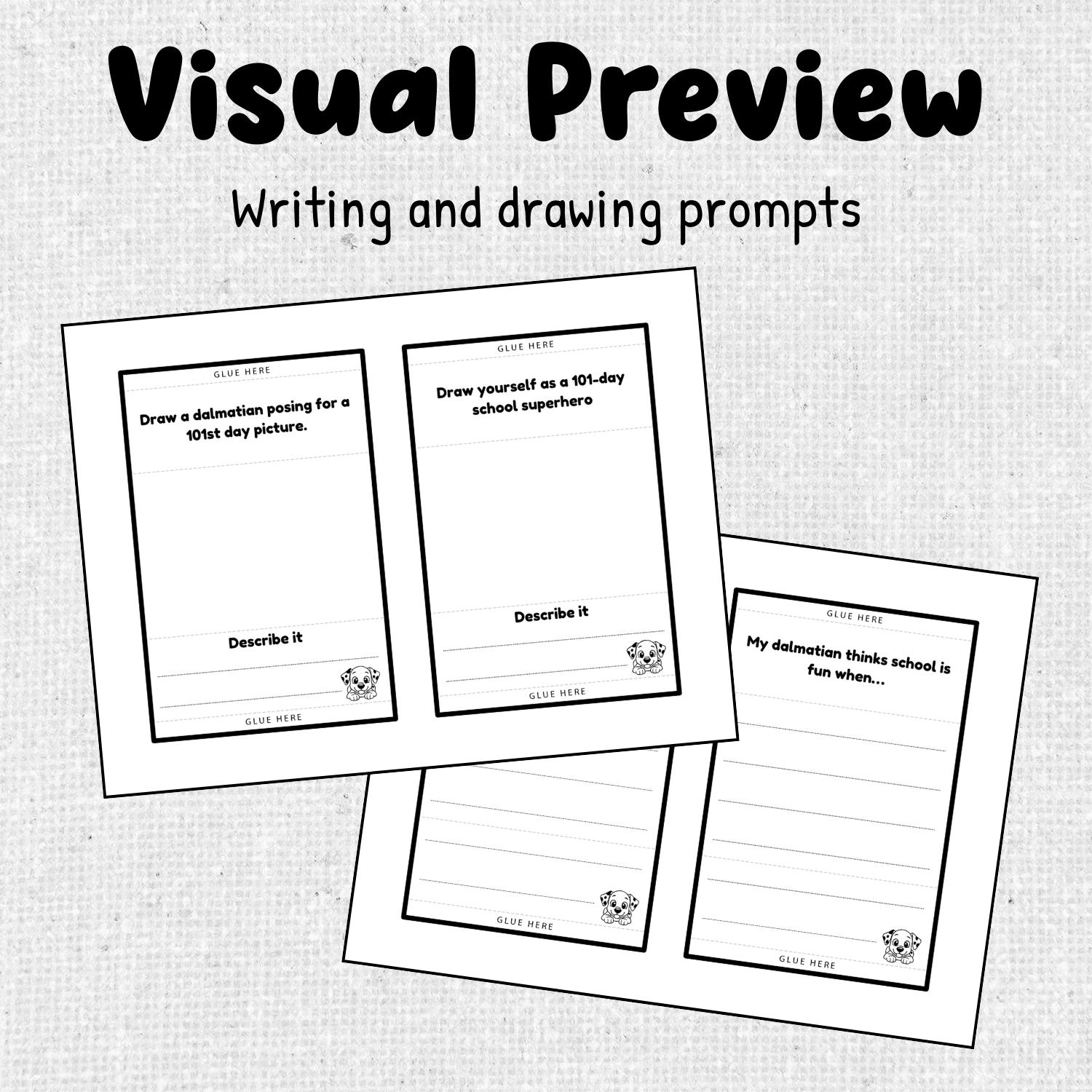 101 Days of School Dalmatians Writing Prompts With Sentence Starters ...