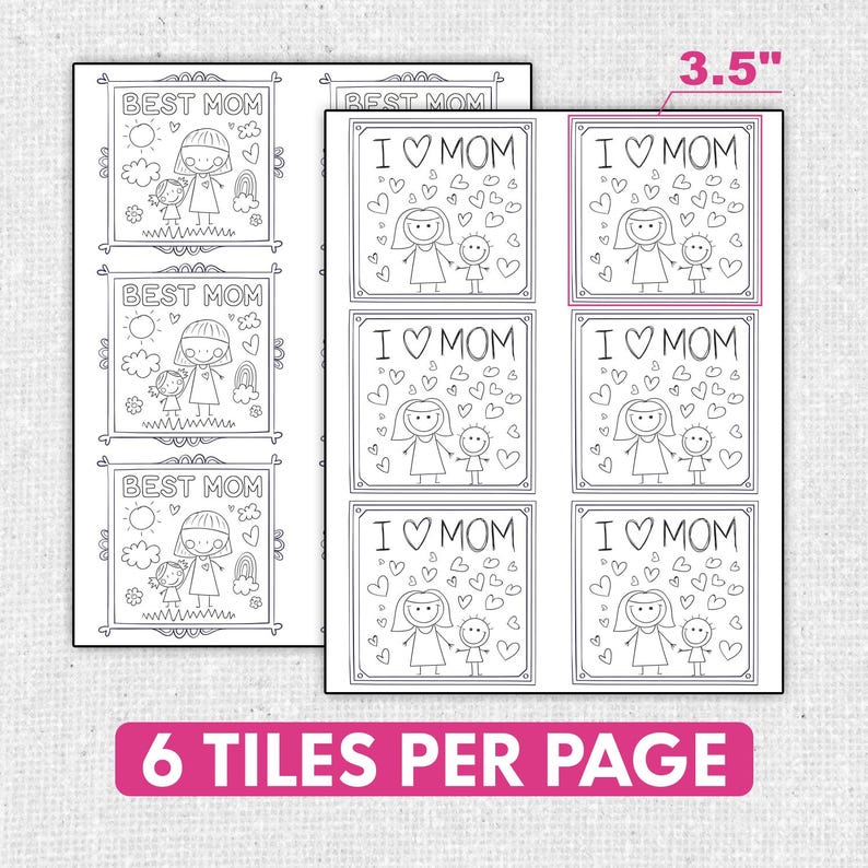 Mother's Day Tile Coaster Craft - Coloring Templates | Mother's Day ...