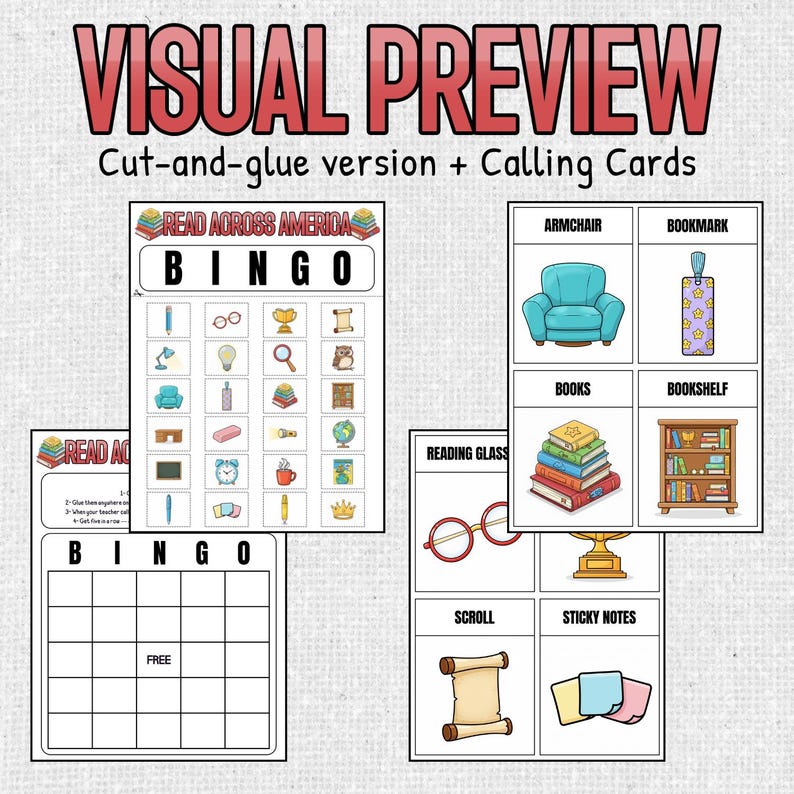 Read Across America Bingo Game – Literacy Activity Board - Etsy