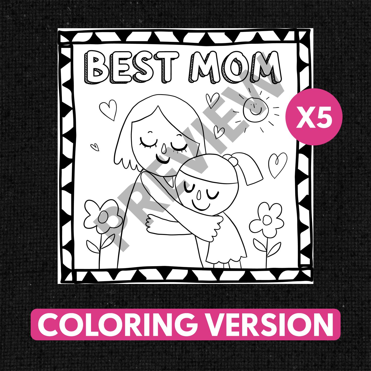 Tile Mother’s Day Coaster Craft Pack – Coloring Pages & Coaster ...