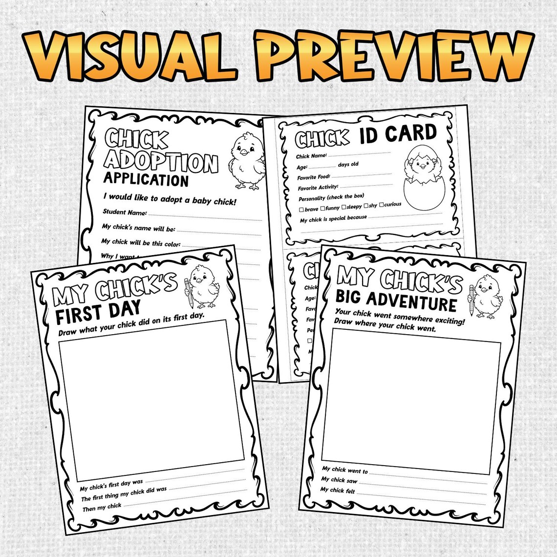 Adopt a Chick Directed Drawing and Writing Template | Chick Adoption ...