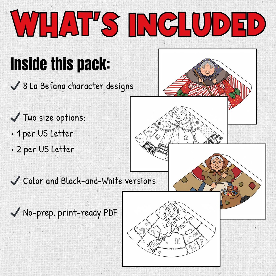 La Befana Craft • Christmas in Italy Craft • Winter Holidays Around the ...