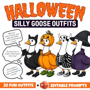 Halloween Silly Goose Class Pet – Porch Goose Outfits & Editable ...