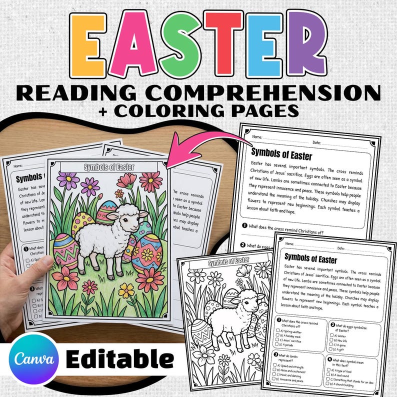 Easter Reading Comprehension Passages and Questions | Spring Coloring ...
