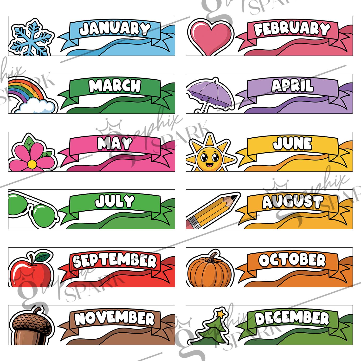 Classroom Bin Labels: Monthly Seasonal Storage Tags (PDF Download, 2 ...