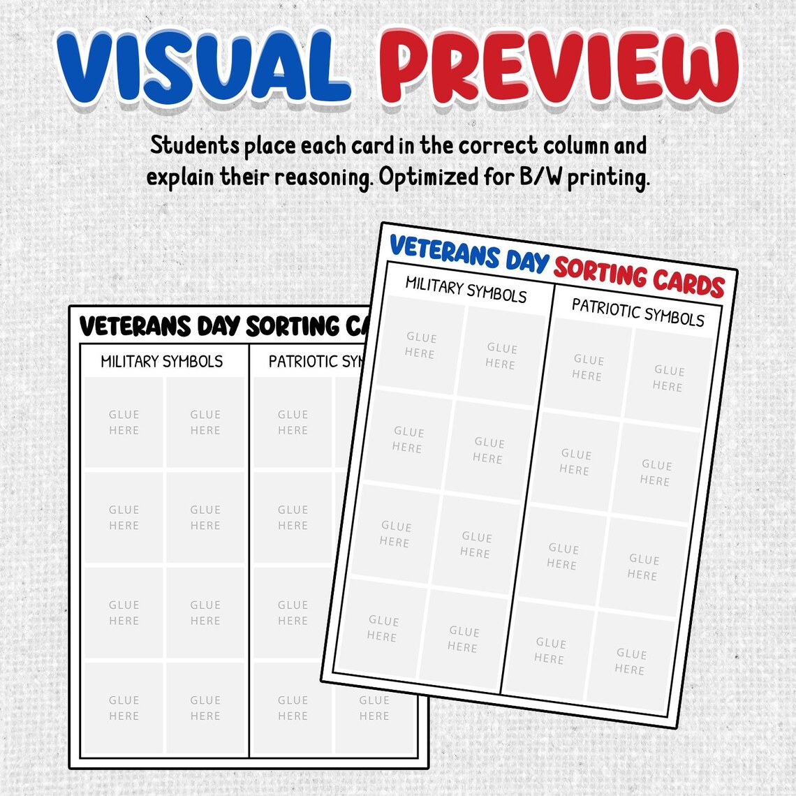 Veterans Day Sorting Cards – Military Vs Patriotic Sorting Activities ...