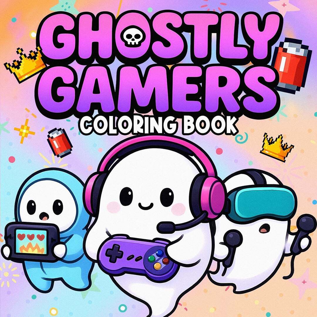Ghostly Gamers Coloring Pages – Spooky Cute Halloween Printable for ...