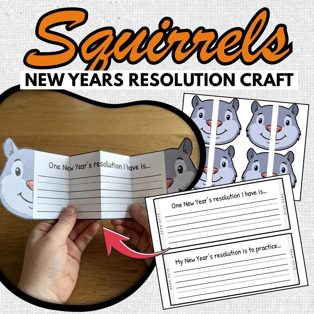 Squirrels New Years Resolution Craft & Editable Writing Prompts With ...