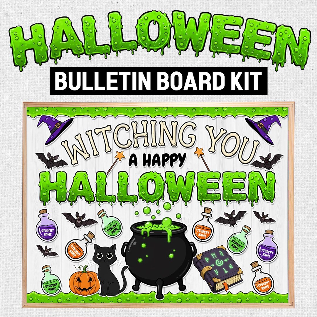 Halloween Bulletin Board Kit: Witchy Classroom Decor (PDF & PPTX) - Etsy