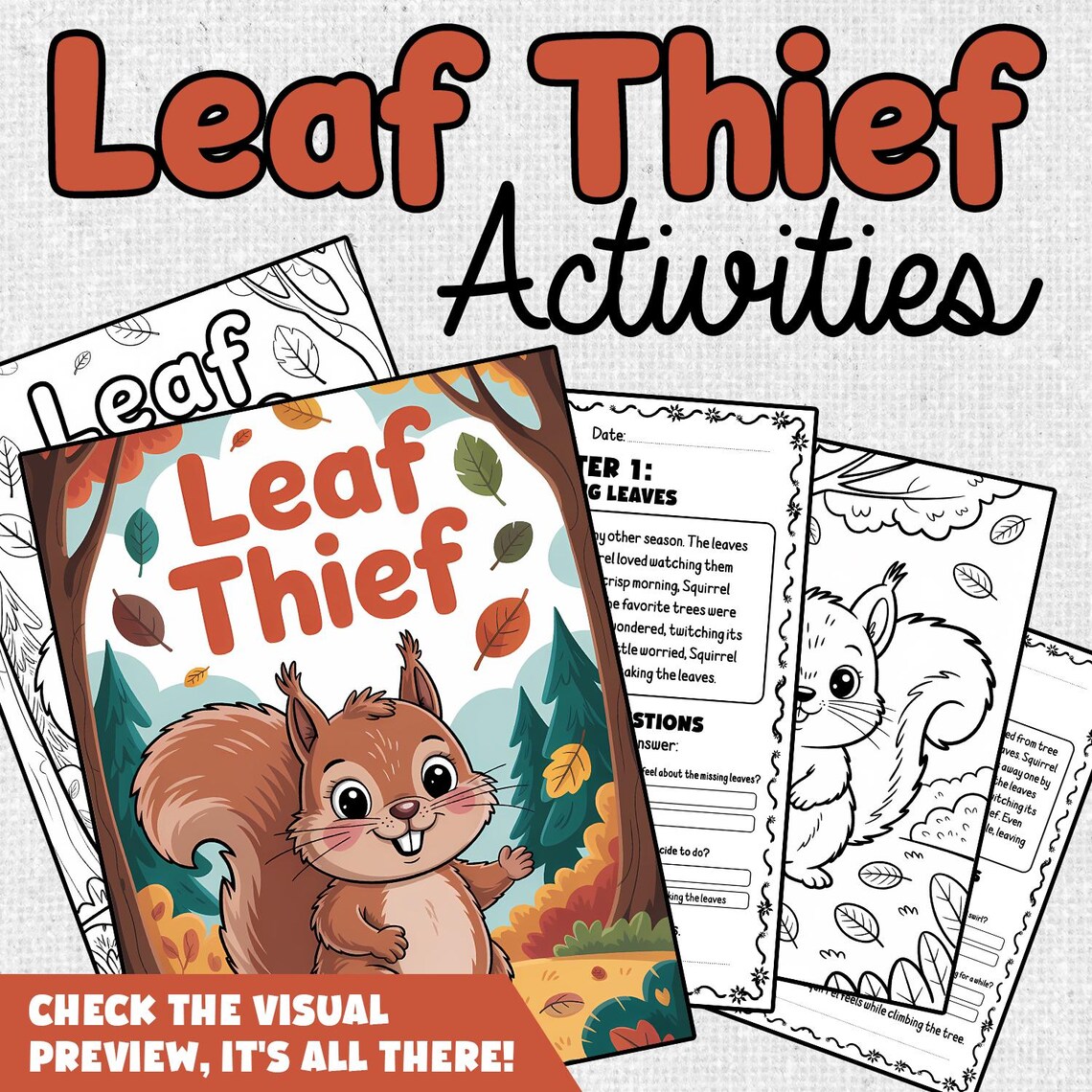 The Leaf Thief Activities | Comprehension Passages Questions | Coloring ...