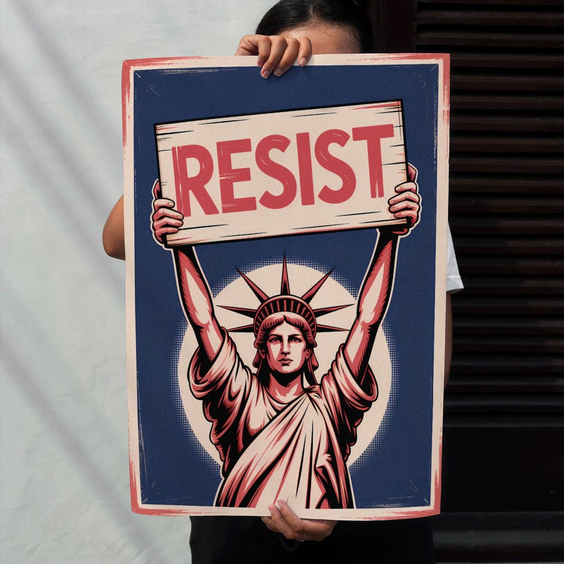 Resist Injustice Statue of Liberty Protest Sign: Anti-trump Art ...
