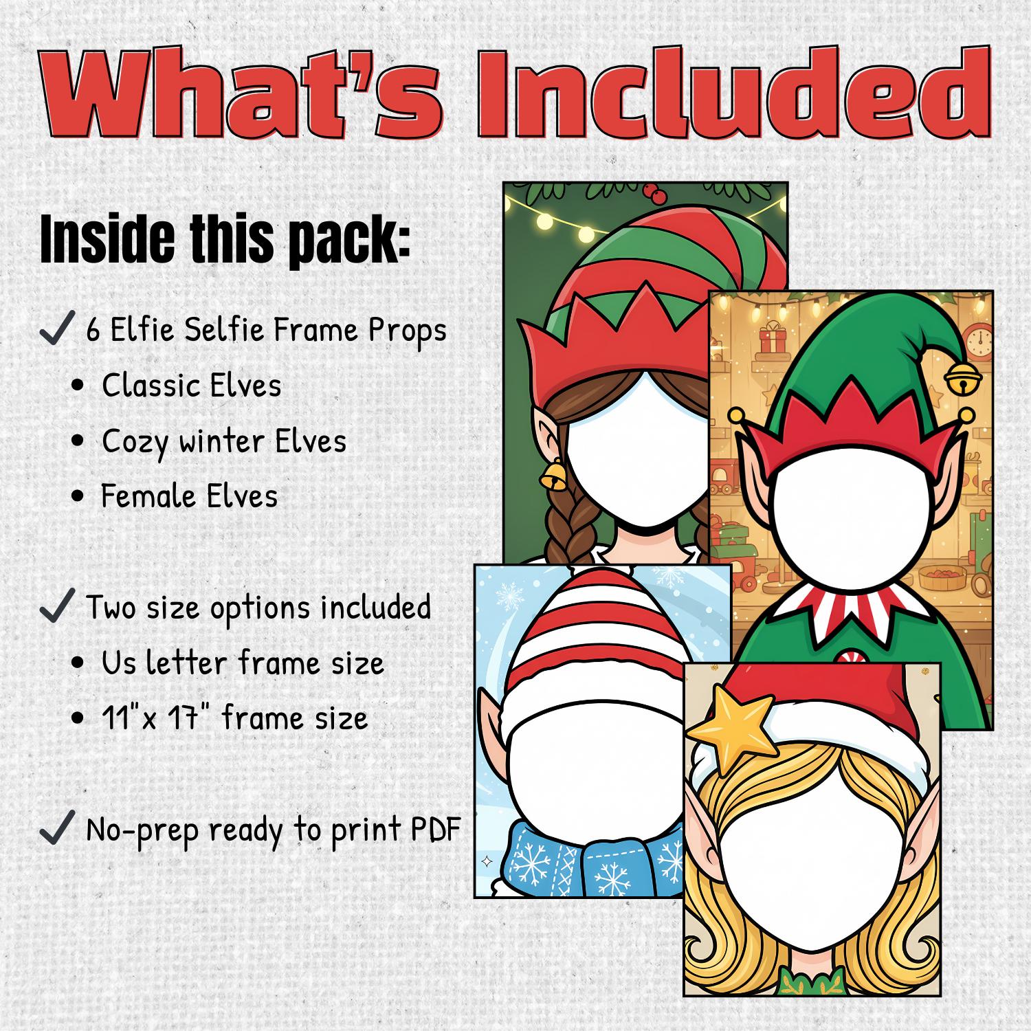 Elfie Selfie Frame Props - Elf Yourself Template - Printable Christmas ...