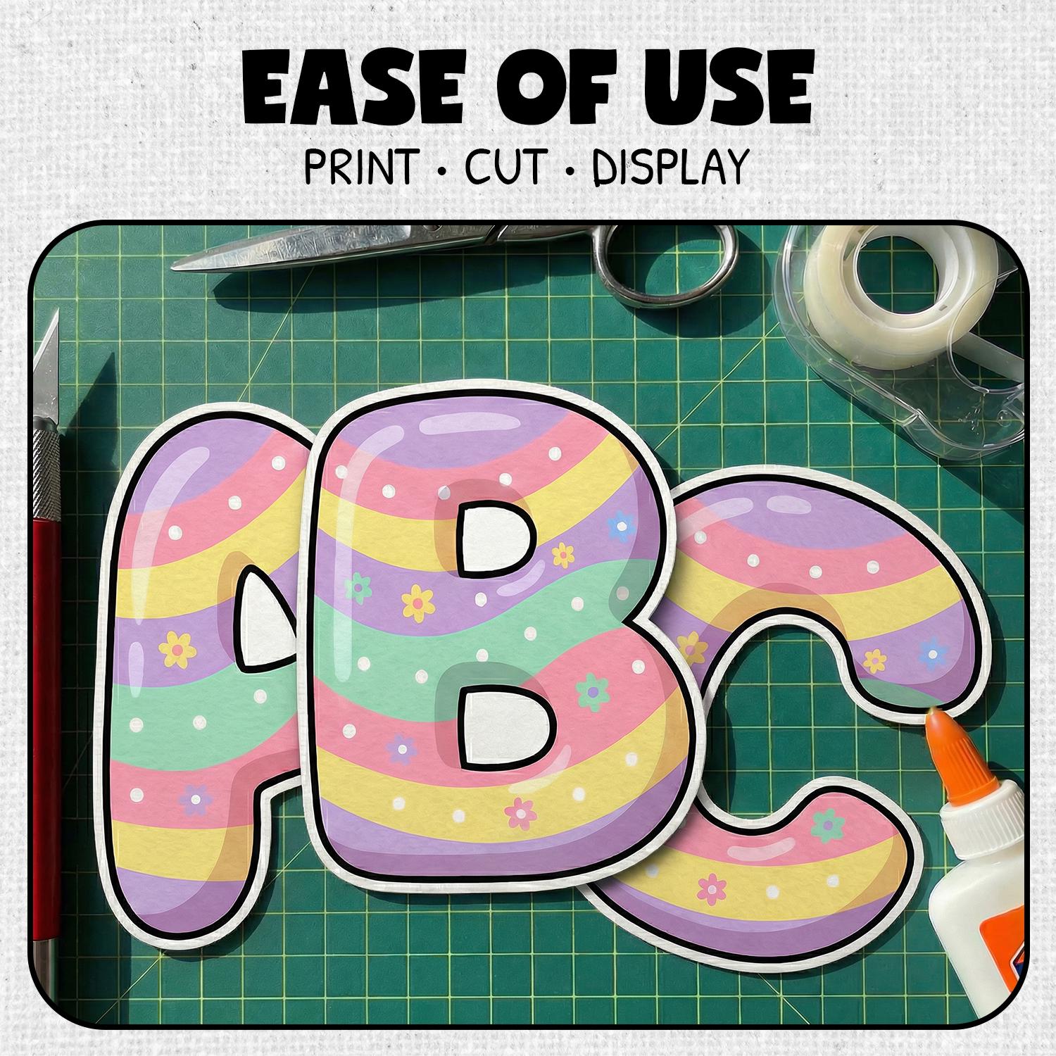 Pastel Easter Bulletin Board Letters and Numbers for Spring Door ...