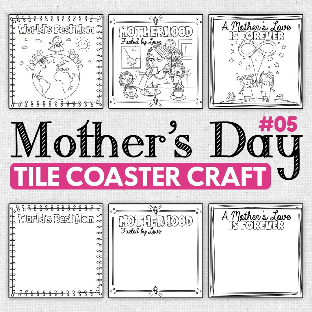 Mother's Day Tile Coaster Craft - Mother's Day Gift Activities ...