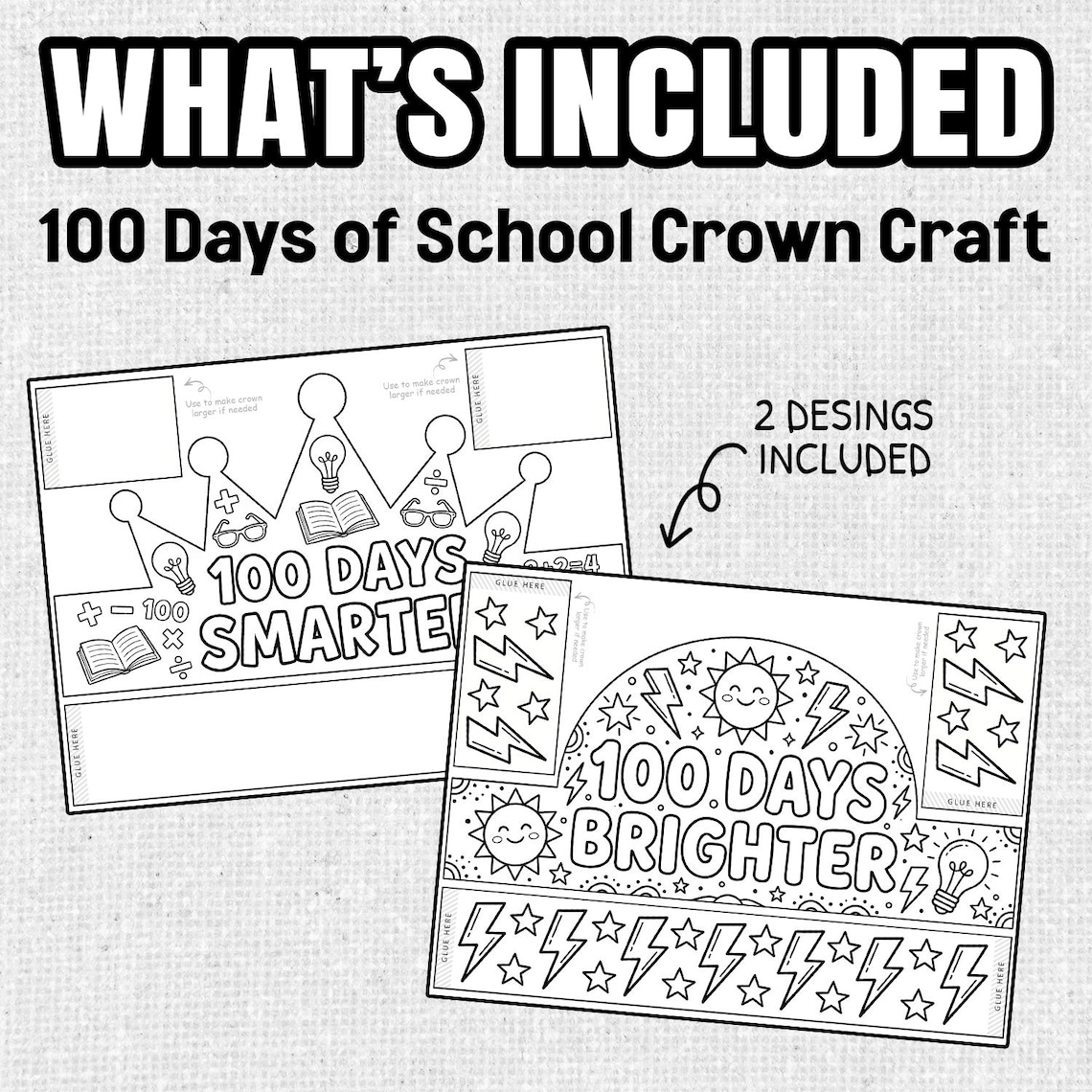 100th Day of School Crown Craft Coloring Activities, 100 Days Smarter ...