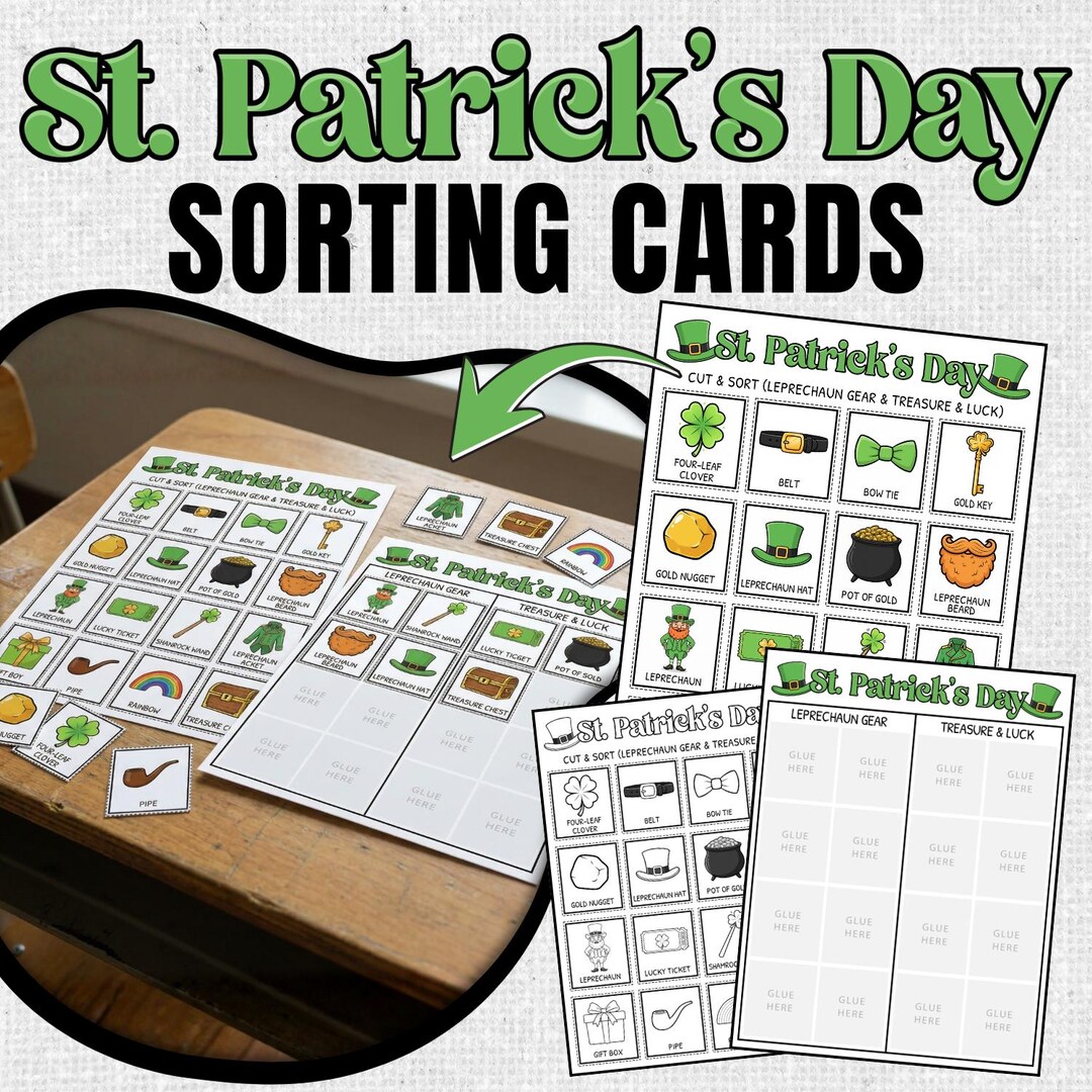 St. Patrick's Day Sorting Cards Activities | Sorting Objects Into ...