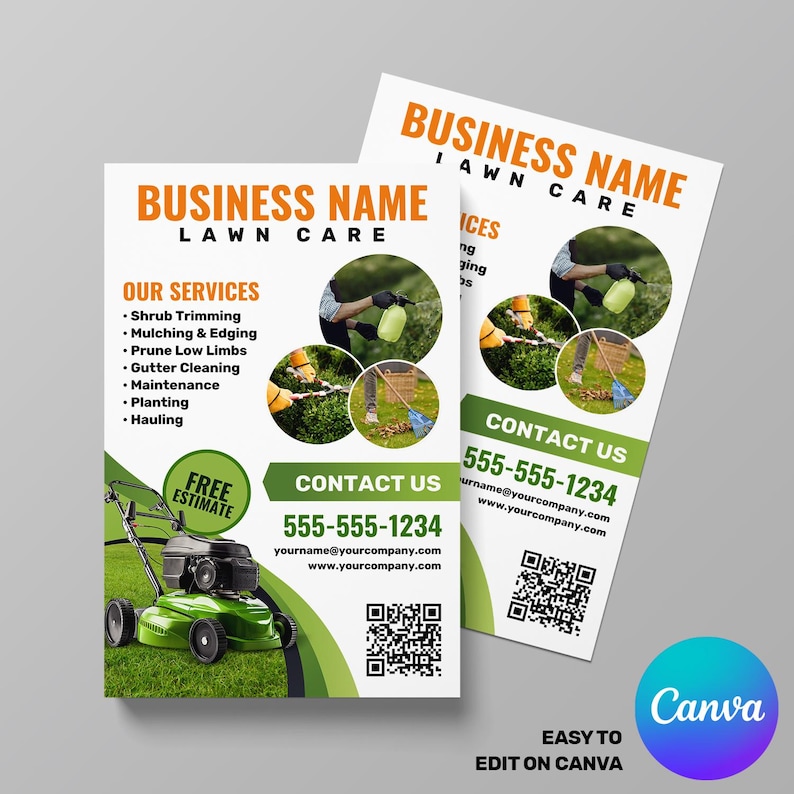 Lawn Care Flyer Template • Landscaping Business Marketing (editable ...