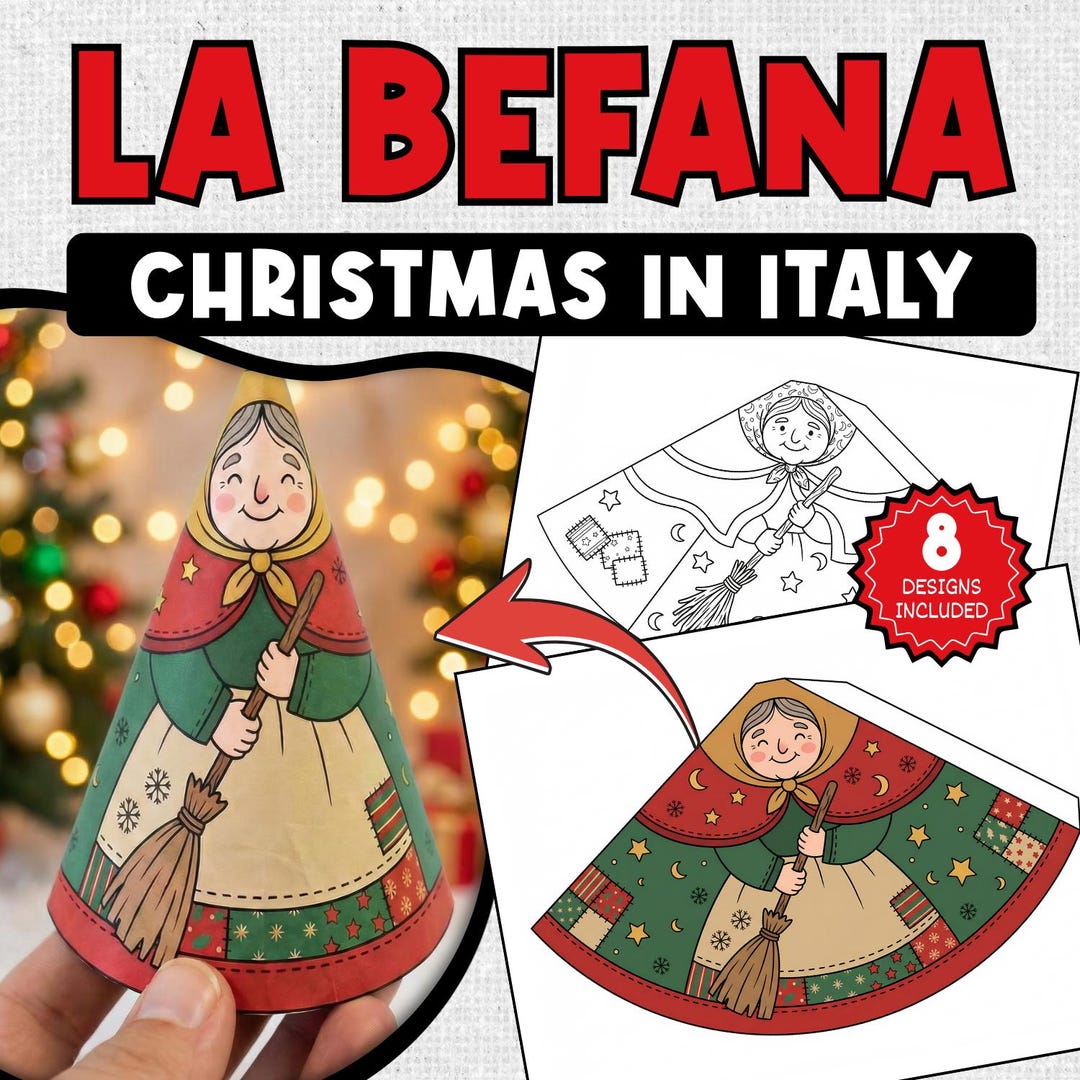 La Befana Craft • Christmas in Italy Craft • Winter Holidays Around the ...