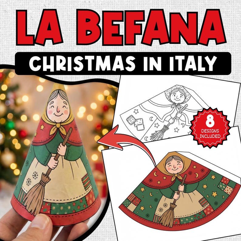 La Befana Craft • Christmas in Italy Craft • Winter Holidays Around the ...