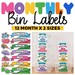 Classroom Bin Labels: Monthly Seasonal Storage Tags (PDF Download, 2 ...