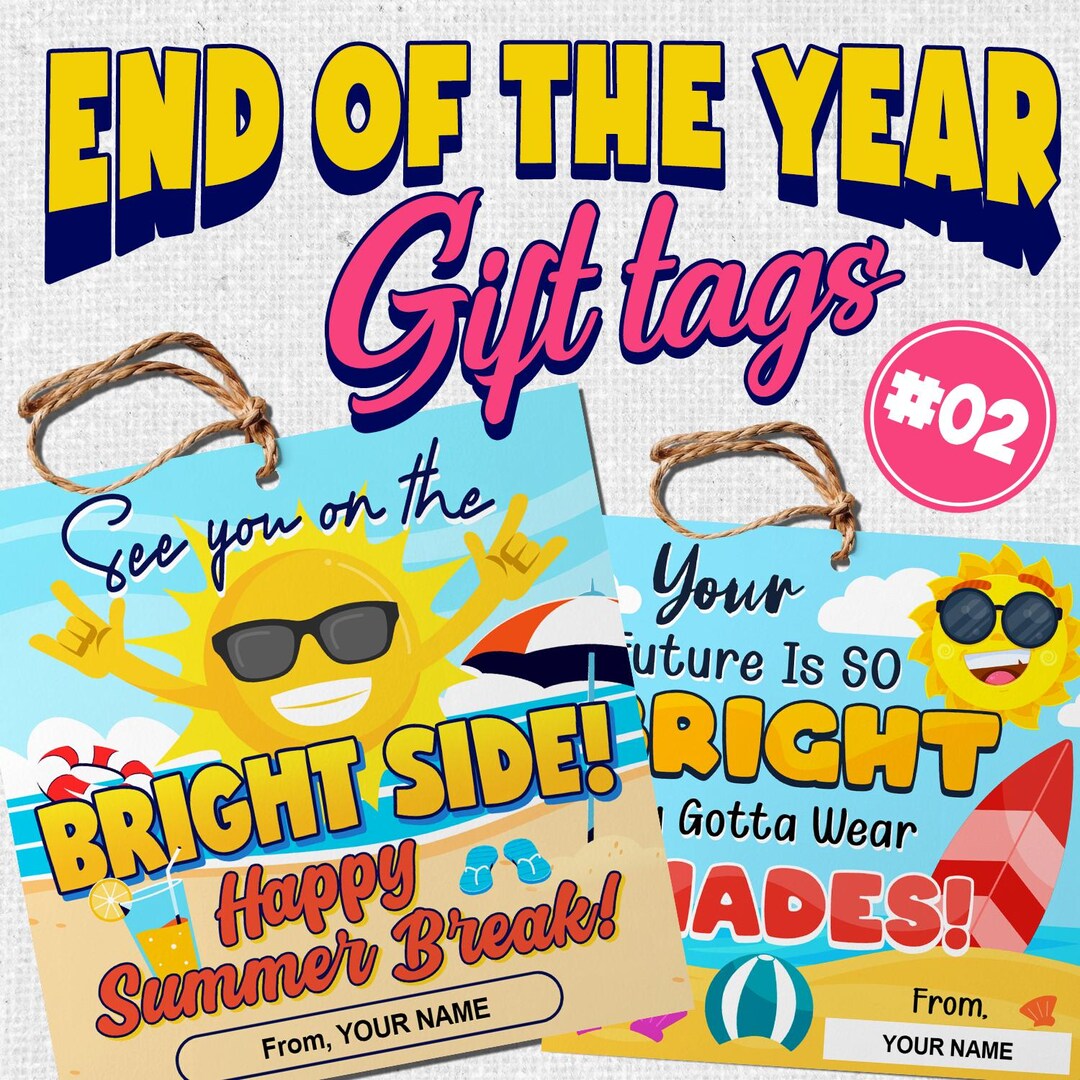 Bright Future Sunglasses Gift Tags | End-of-year Summer Send-off ...