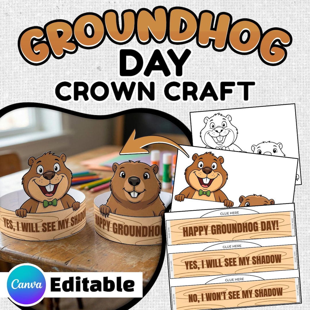 Groundhog Day Crown Craft - February Craft & Coloring Pages - Winter ...