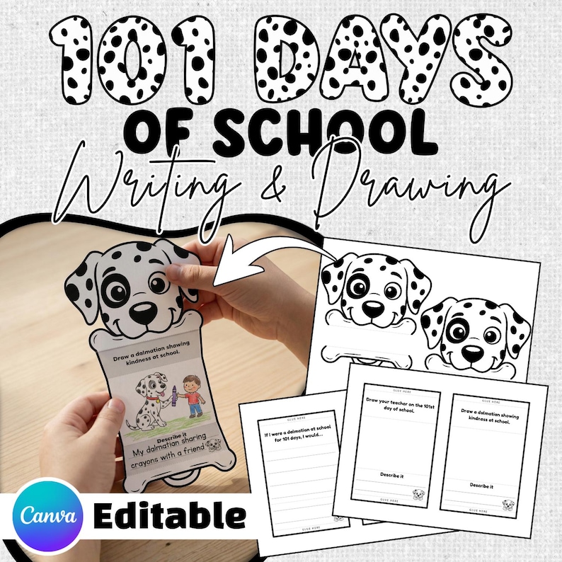 101 Days of School Dalmatians Writing Prompts With Sentence Starters ...