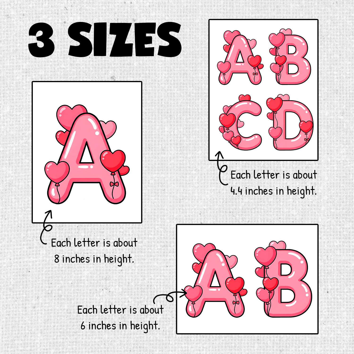 Valentine's Day Bulletin Board Letters, Heart Balloon Theme (digital ...