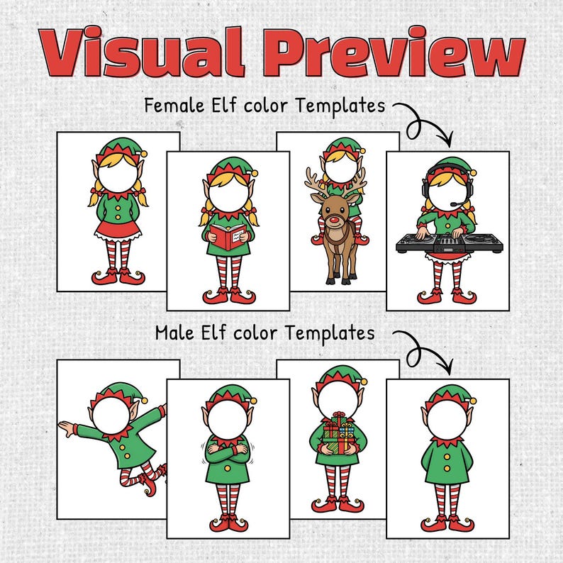 Elf Yourself Christmas Craft Template – Editable Printable Activity - Etsy