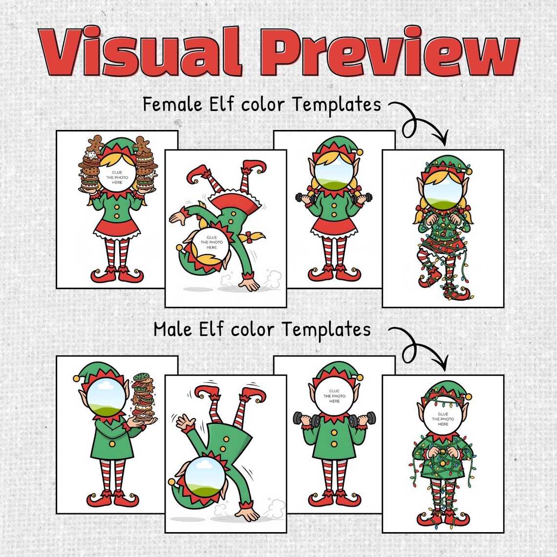 Elf Yourself Christmas Craft – Editable Photo Templates (digital ...