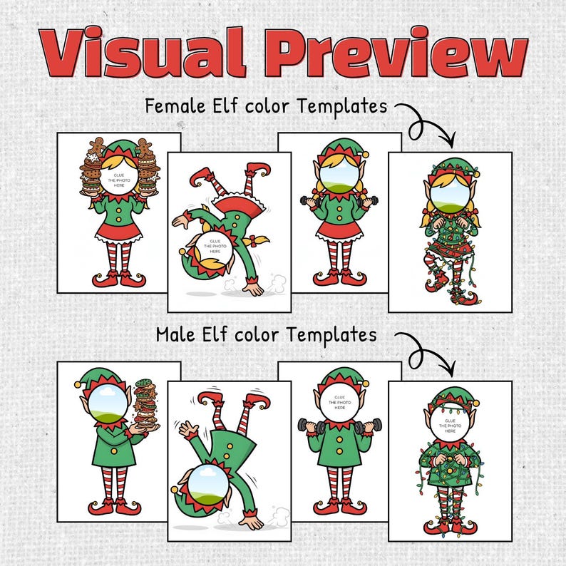 Elf Yourself Christmas Craft – Editable Photo Templates (digital ...