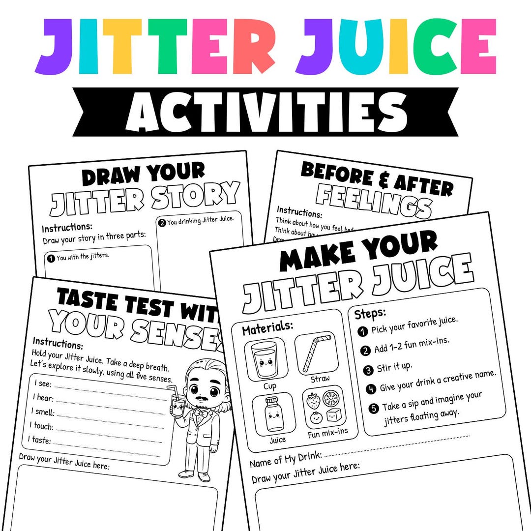 Jitter Juice First Day of School Activity: Recipe & Feelings Worksheets ...