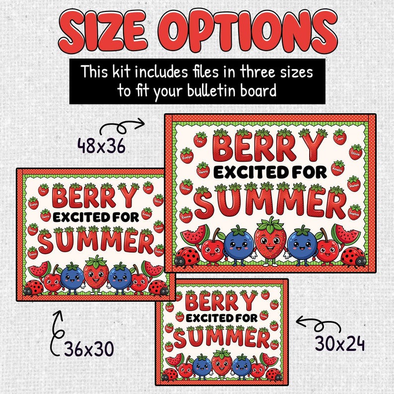 End of Year Door Bulletin Board Ideas - Berry Excited for Summer Decor ...