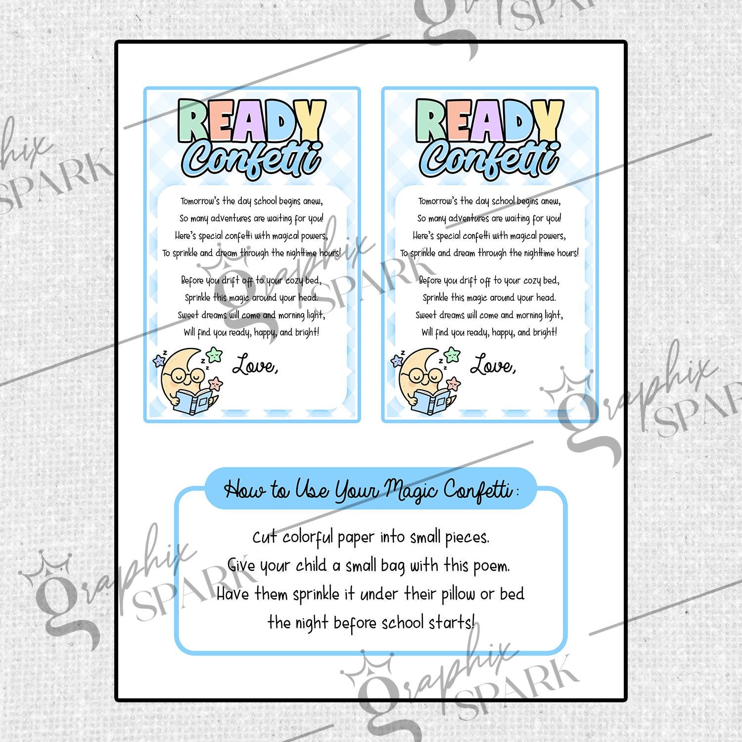 Ready Confetti Poem Tag: Back to School Jitter Glitter Gift (PDF ...